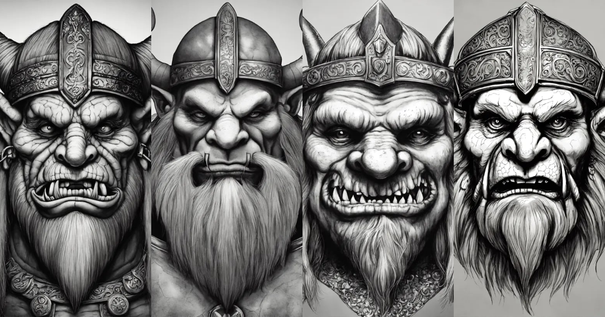 Lexica - Draw one troll head fantastic medieval. The drawing is in ...
