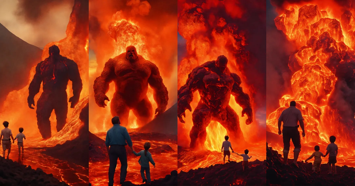 Lexica - Generate a vivid picture of a gigantic man rescuing a child ...