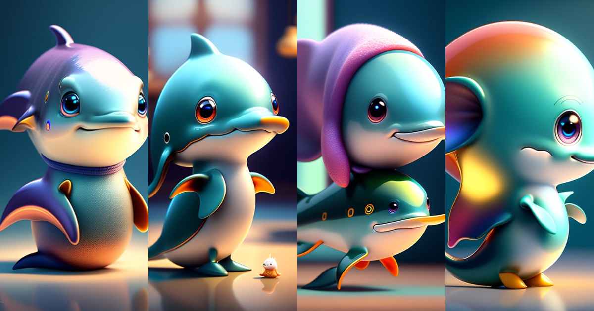 Lexica - Cute small dolphin, cartoon, cozy indoor lighting, artstation ...