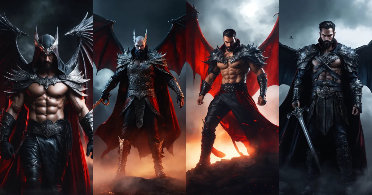 Lexica - Full body strong muscular evil vampire man with beard ...