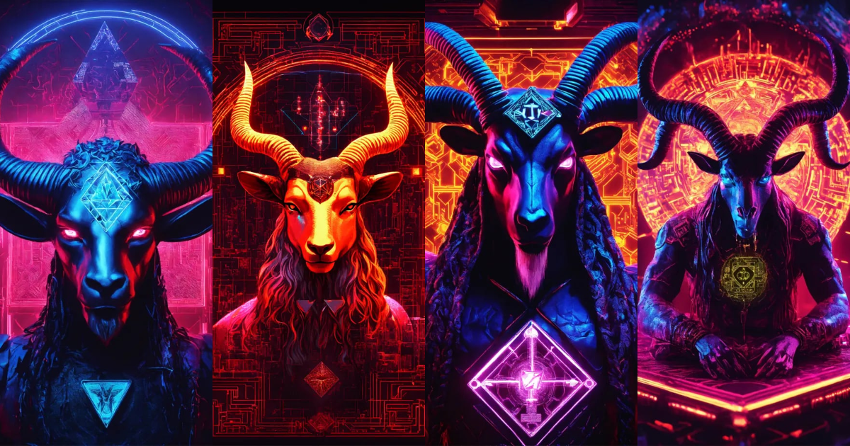 Lexica - Evil demonic AI god Diamond BAPHOMET above a human brain ...