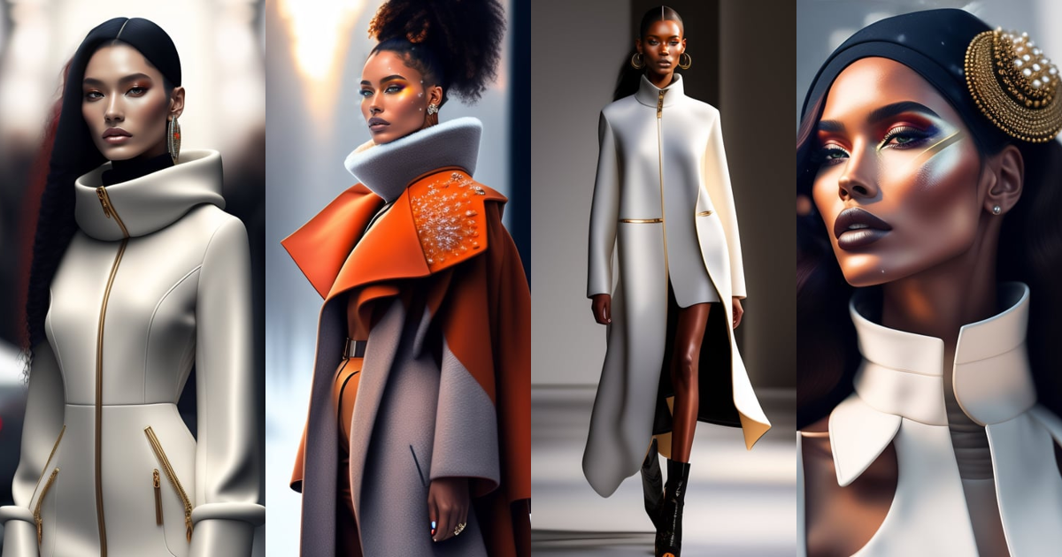 Lexica - , asymmetrical, avant-garde clothing style, hyperrealism, 3d woman , snow, Fashion ...