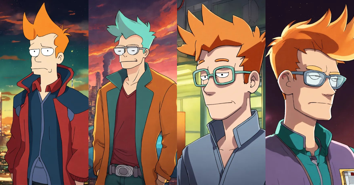Lexica - Fry futurama as anime style