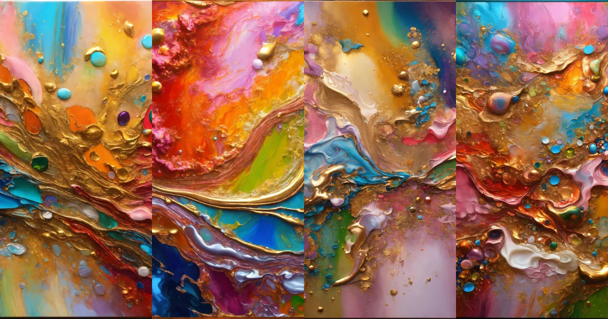 Lexica - Colorful abstract painting oil and water complex complicated ...