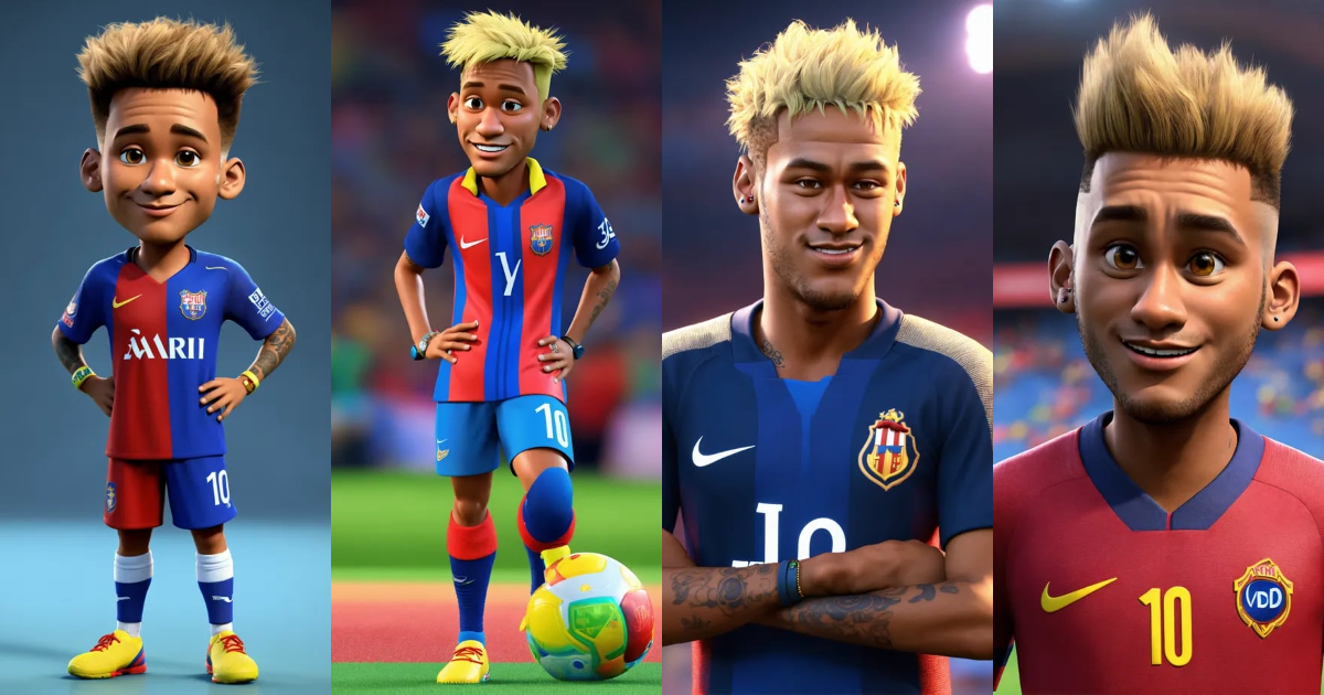 Lexica - Neymar 3d character cartoon disney pixar render