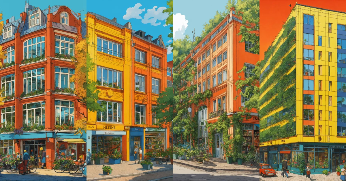 Lexica - Detailed, vibrant illustration building in Heerlen, lots of ...