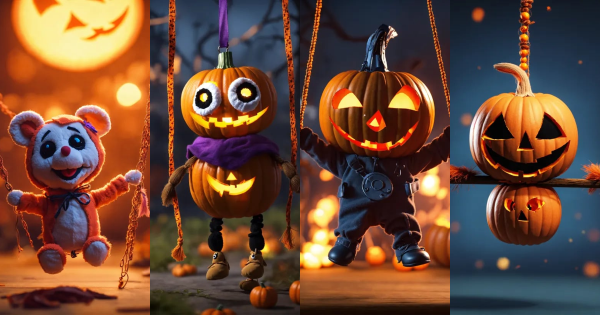 Lexica - Cute puppet on a string, halloween, unreal engine render, 8k