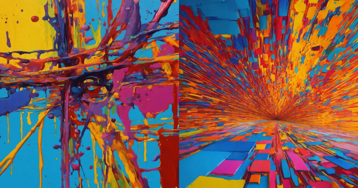 Lexica - Pop art rectangles colorful with ragged edges perspective oil ...