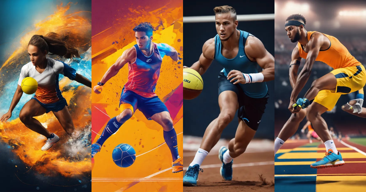 Lexica - Generate an image of an athlete engaged in two different ...