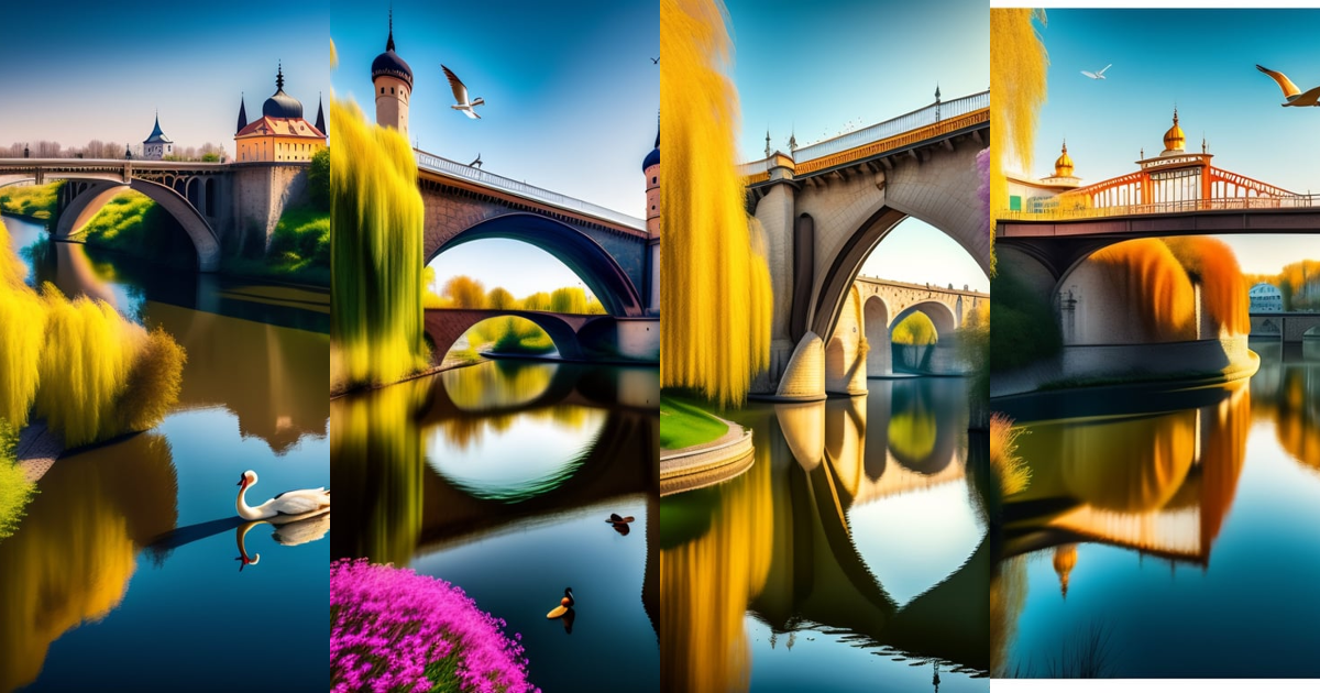 Lexica - Győr in the spring, the Kossuth bridge above the Mosoni Duna ...