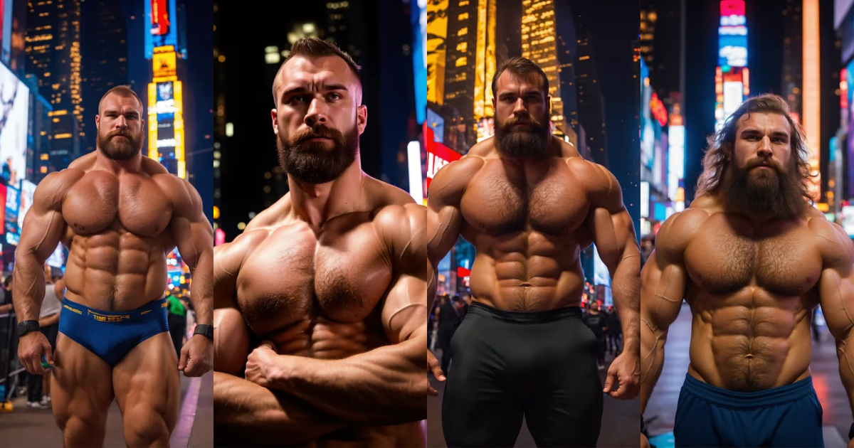 Lexica - 30-year-old hairy Russian man with big muscles, big ...