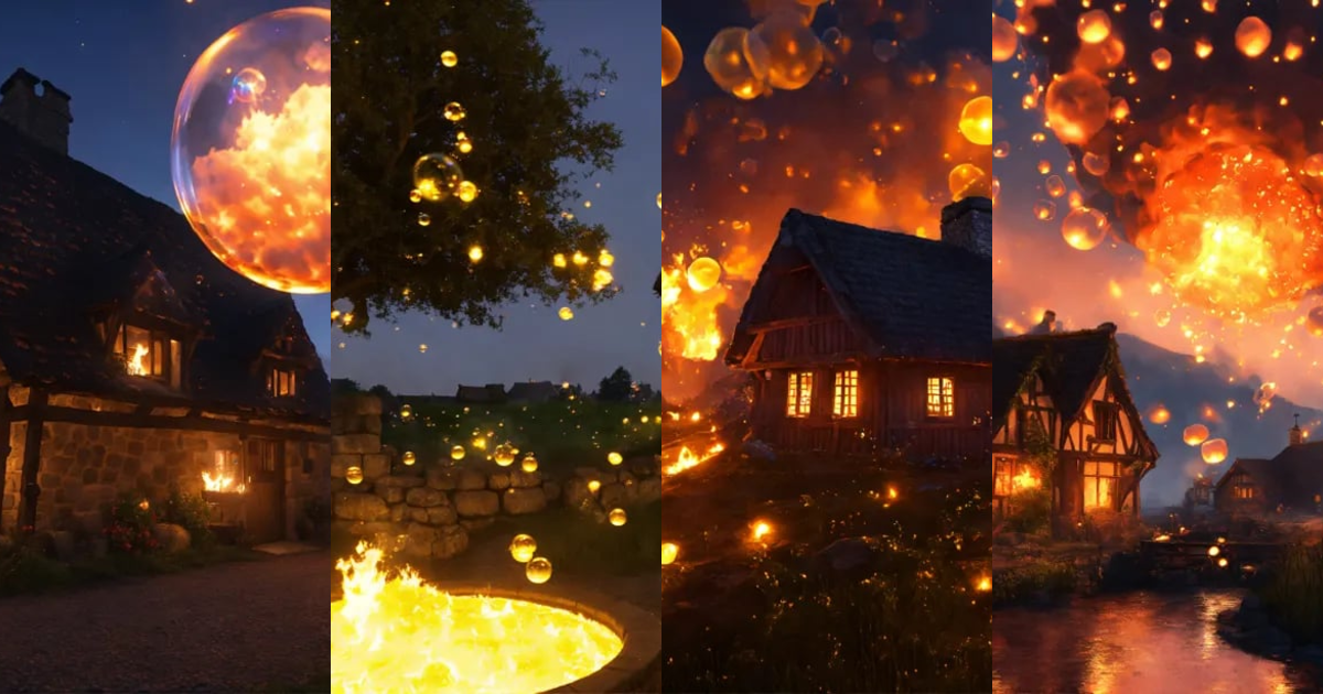 Lexica - Bubbles made from molten glass, lava bubbles, burning bubbles ...