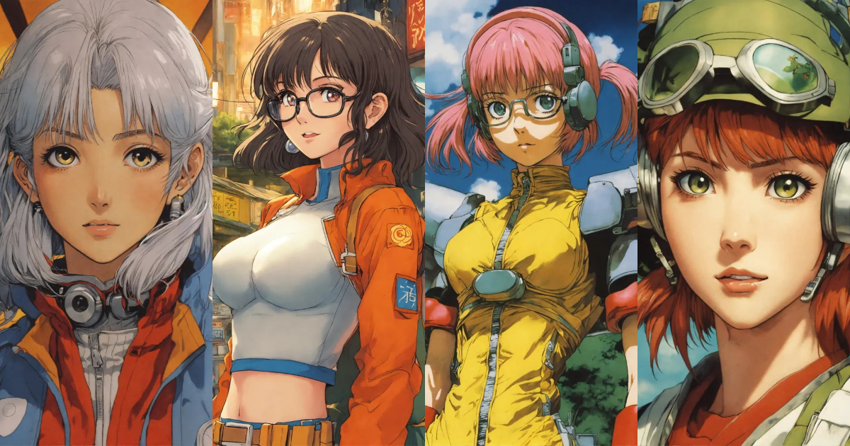 Lexica - 1990s anime sci-fi kooky female, full detailed eyes, suductive ...