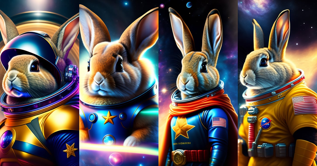 Lexica - Space super hero as a rabbit