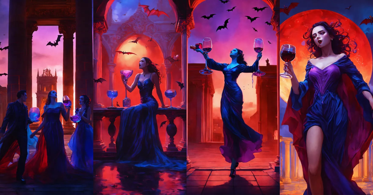 Lexica - All glassblowing superrealism style urban vampire style 3 woman vampire dancing with a ...