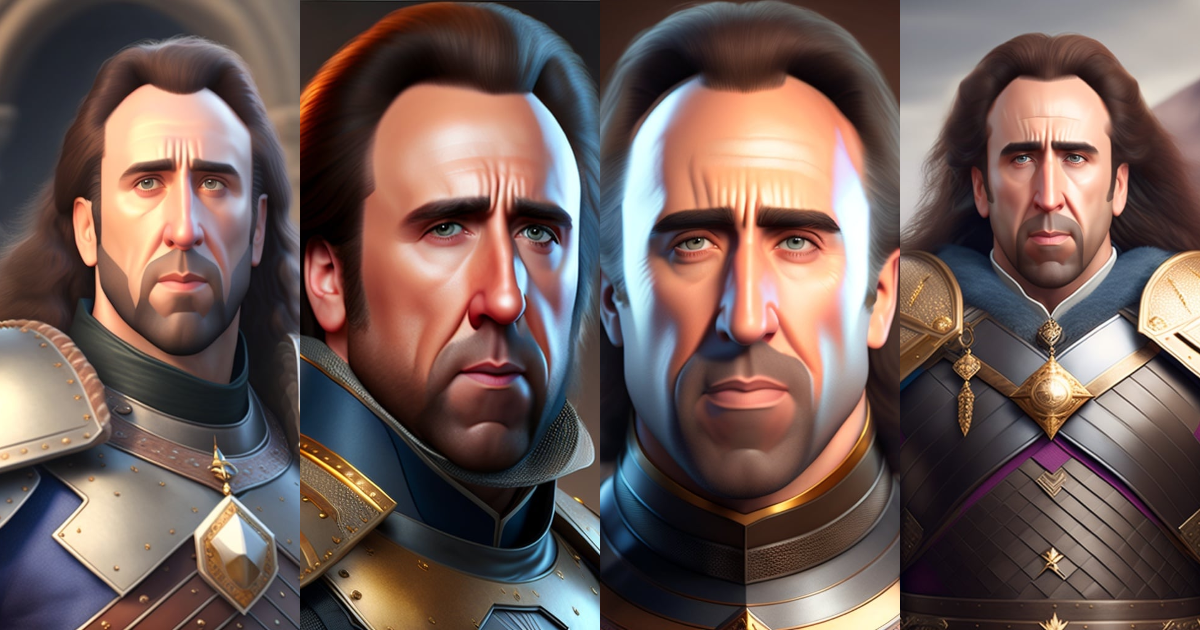 Lexica - Extremely realistic epic portrait Nicolas Cage as a medieval ...