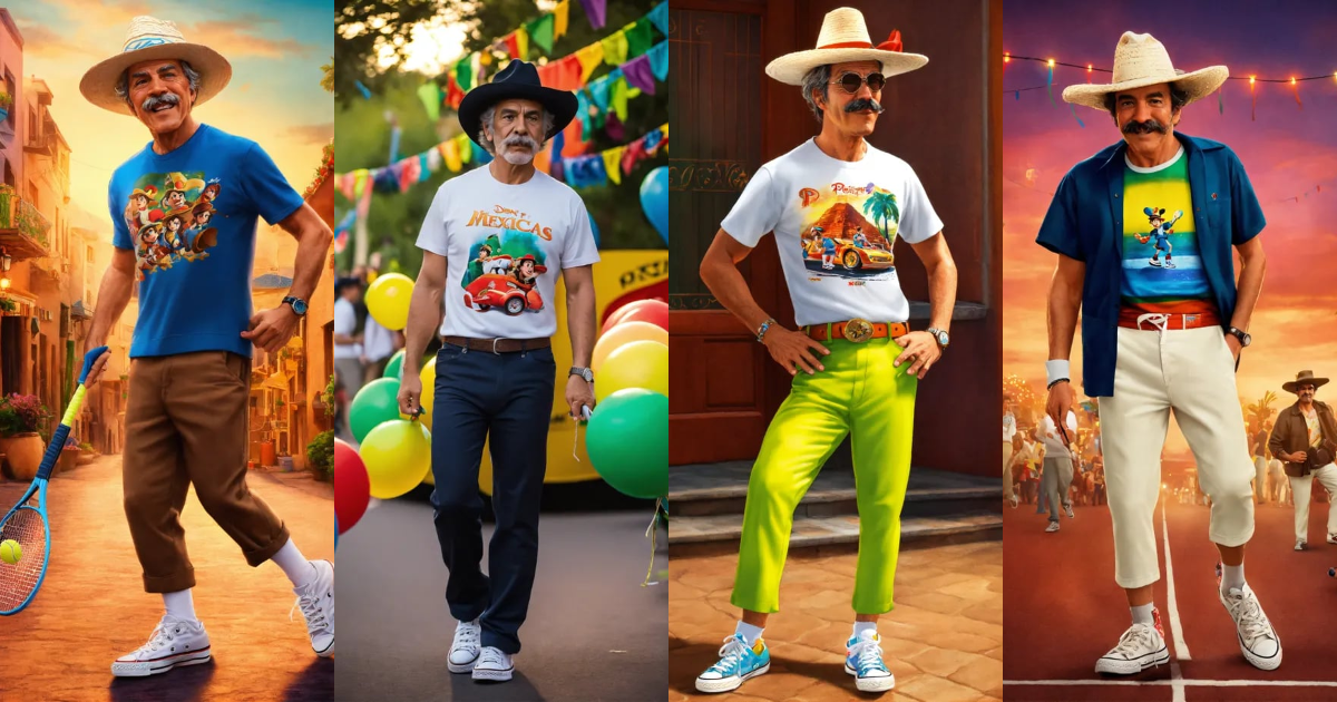 Lexica - Don Ramon caminando hacia una fiesta mexicana, con estilo de ...