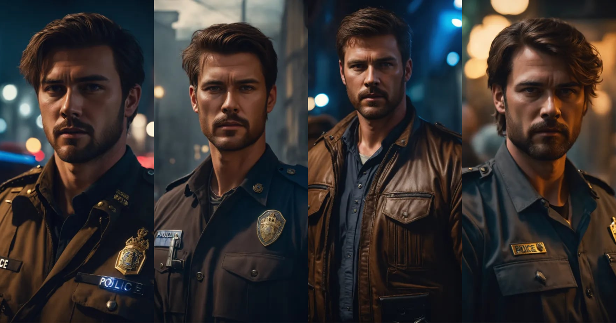 Lexica - Portrait of a handsome sturdy man with brown hair standing ...