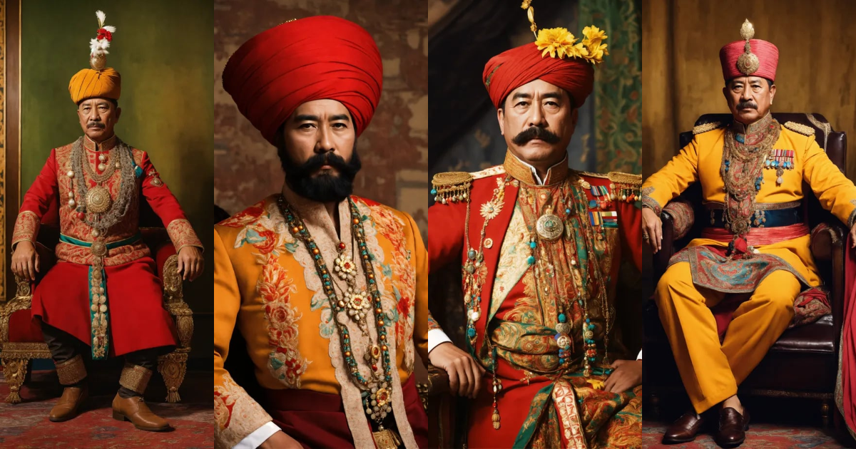 Lexica - A ruthless dictator wearing bohemian attire and giving a ...