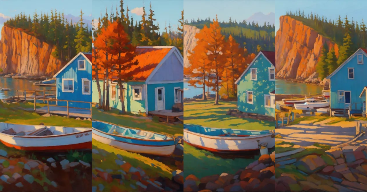 Lexica - Ocean, seashore, gaspé cliff, labrador landscape, rpg style ...
