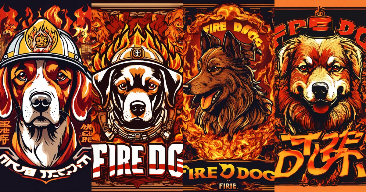 Lexica - Fire dog logo type manga