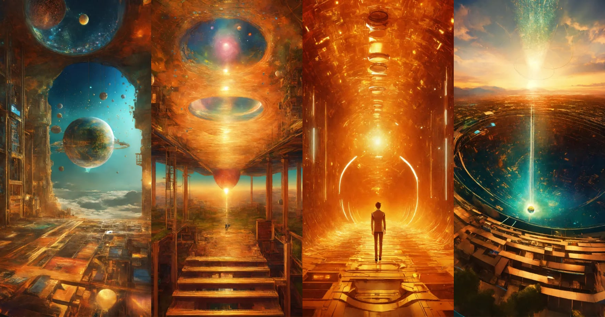 Lexica - A ILLUSTRATION INSIDE THE SINGULARITY, ALTERNATIVE HIGHER REALITY.