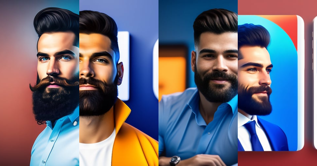 Lexica - Portait of a technology man with short beard and blue ...