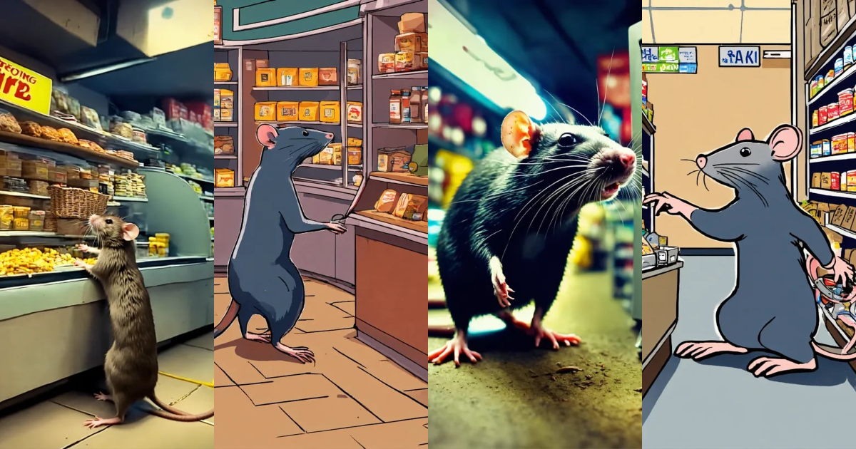 Lexica - Human like rat robbing store cctv recording