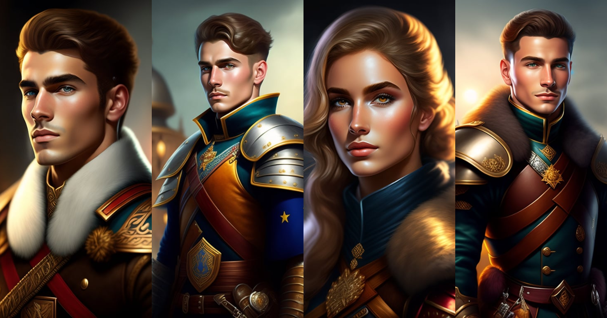 Lexica - Young european human guard dnd portrait