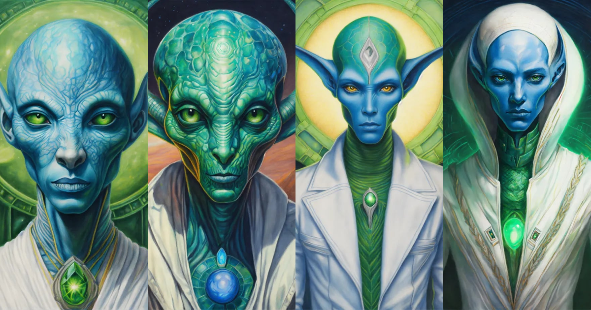 Lexica - Realistic colored pencil drawing of Portrait of an Arcturian ...