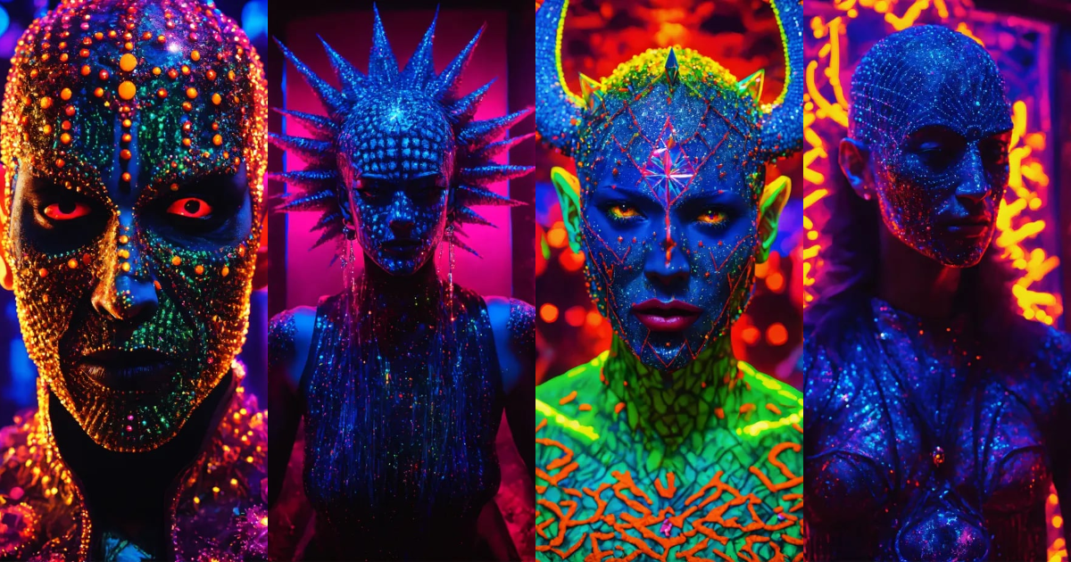 Lexica - Ultra realistic Pinhead in a diamond neon black light DMT ...