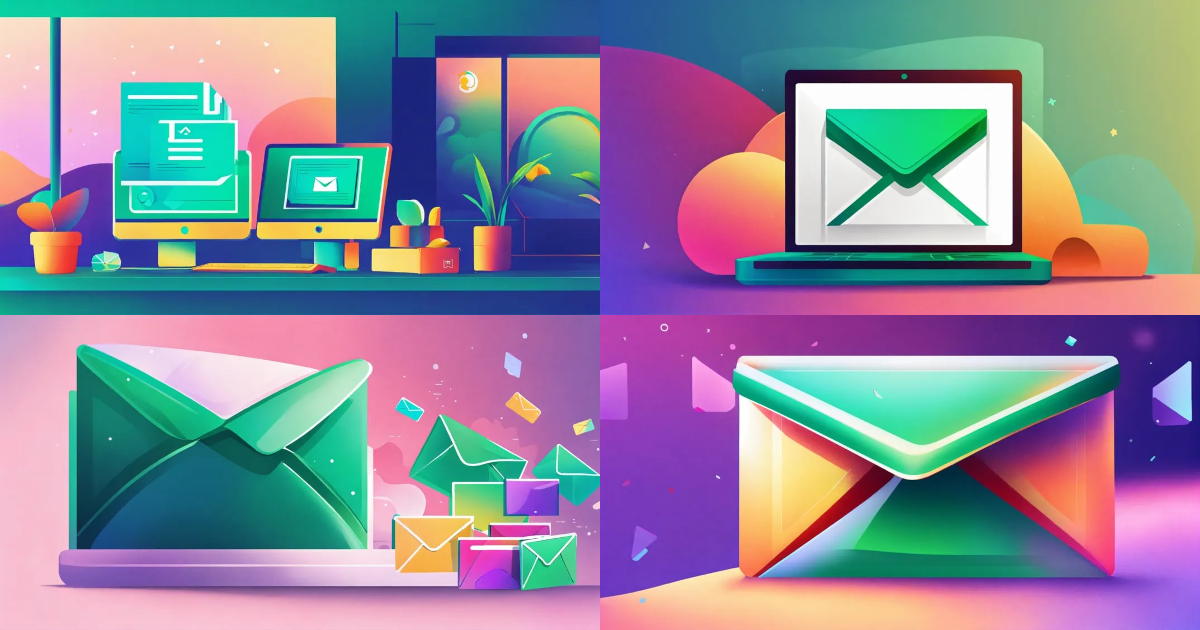 Lexica - Email. mail. simple flat gradient illustration. jade
