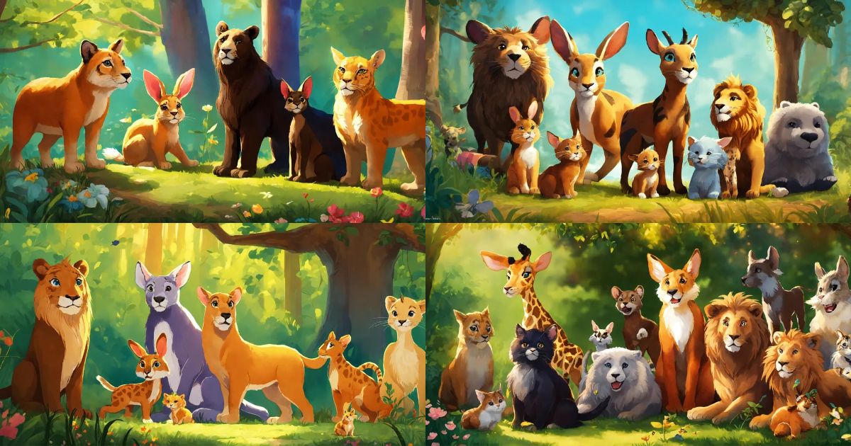 Lexica - Medium Digital Art Subject A group of realistic animals ...