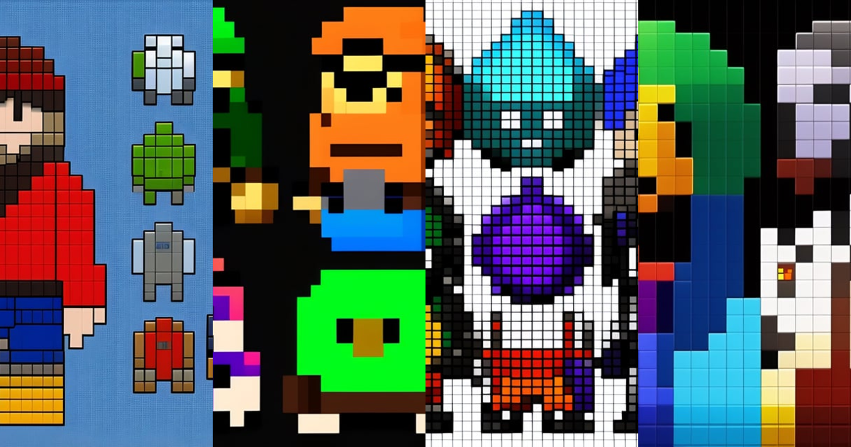 Lexica - Pixel art sprite sheet for video game of monsters using the ...