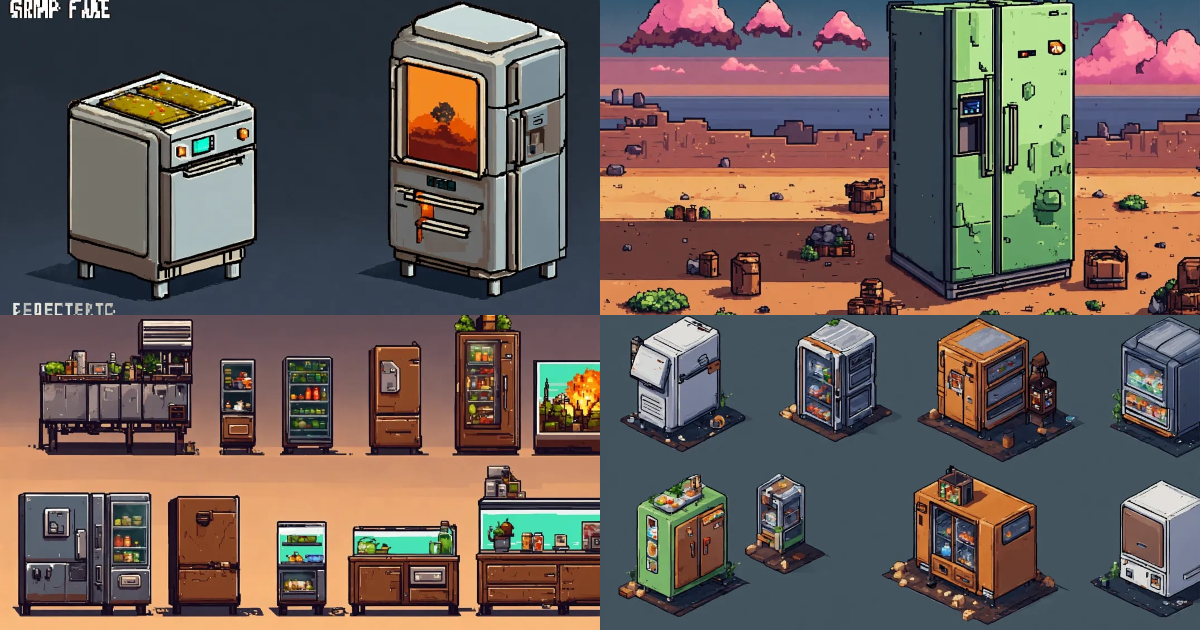 Lexica - Refrigerator with a grumpy face sprite concepts. Post ...