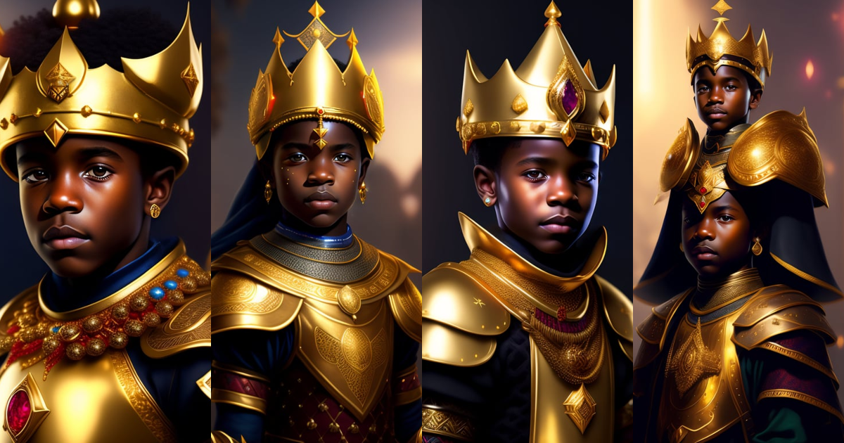 Lexica - A young black boy dressed like an african moorish warrior ...