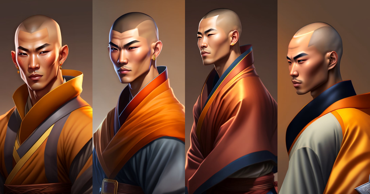 Lexica - A Shaolin monk, with shaved hair and Shaolin style monk ...