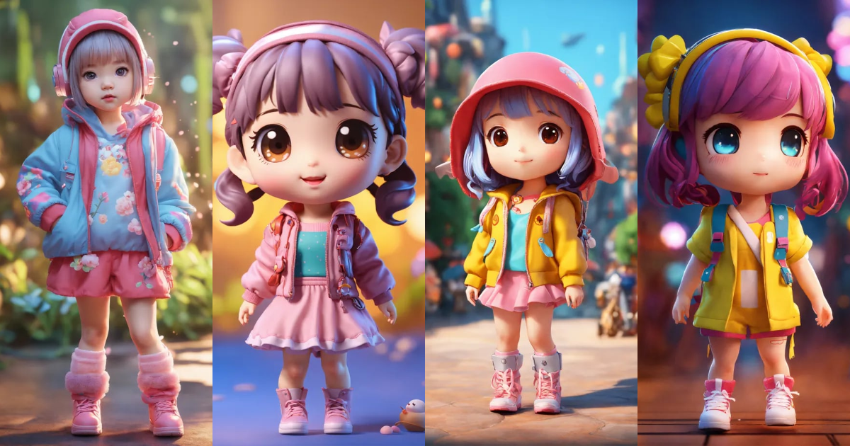 Lexica - 4d photographic image of full body image of a cute little ...