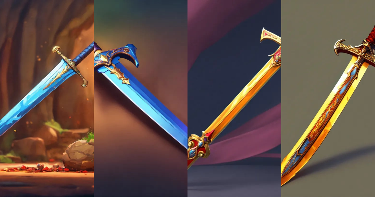 Lexica - Sword, cartoon oil paint, single prop, isolate object, 3D ...