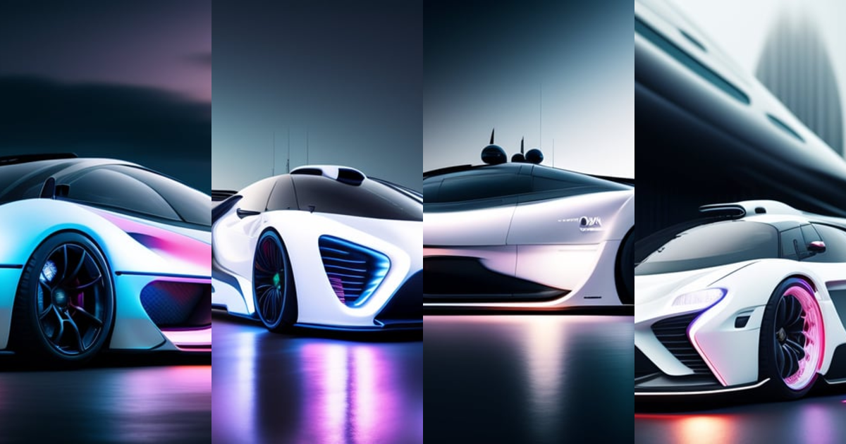 Lexica - Wide shot of a minimal translucent car, modern luxury yacht ...