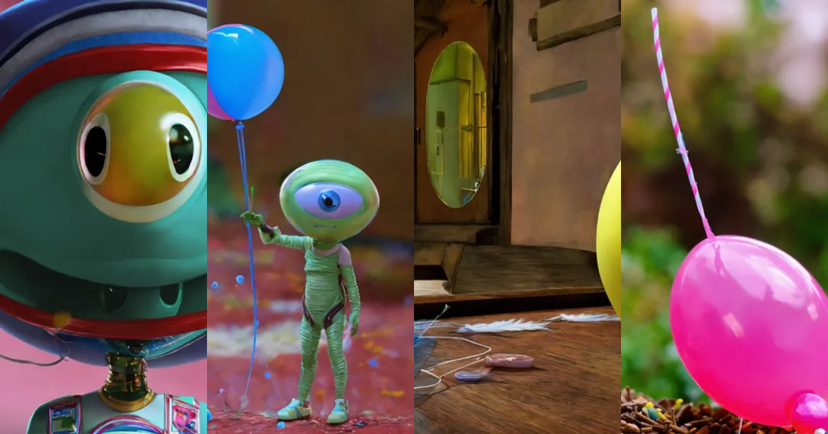 Lexica - An alien that I introduce to bubble-gum, a straw, a feather ...