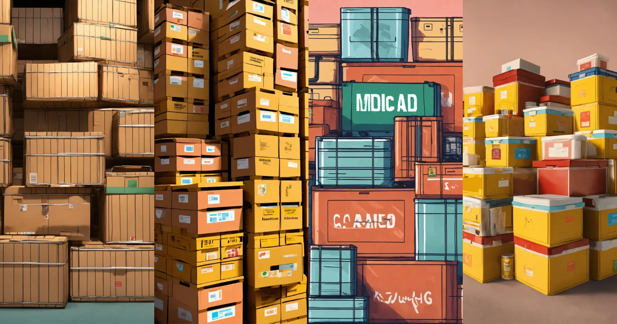 Lexica - Numerous relief boxes stacked neatly on top of each other ...