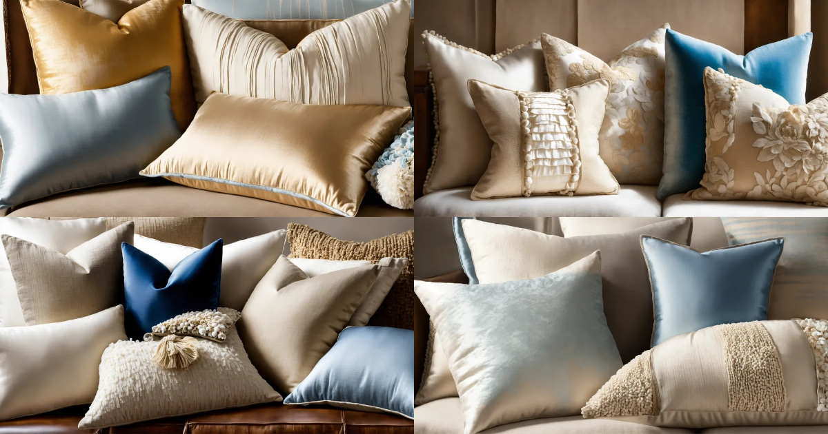 Lexica - An assortment of refined decorative pillows in a soothing ...