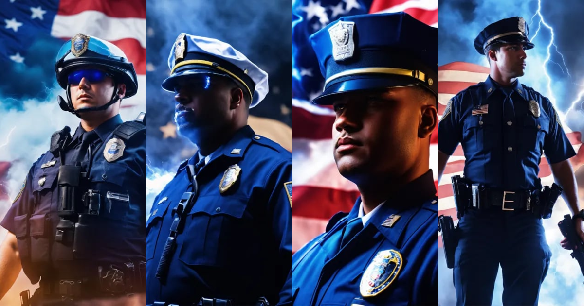 Lexica - 3D image of an American flag with one blue line , police ...