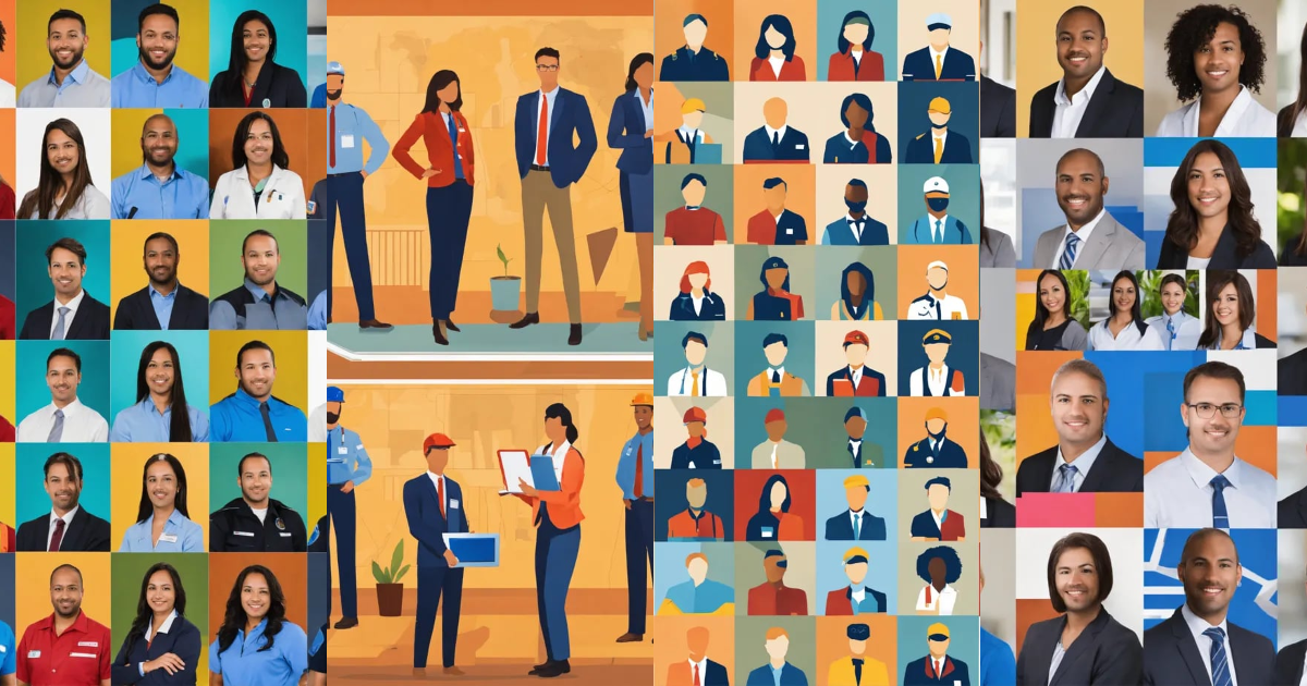 Lexica - Image A collage of your team members, showcasing their ...