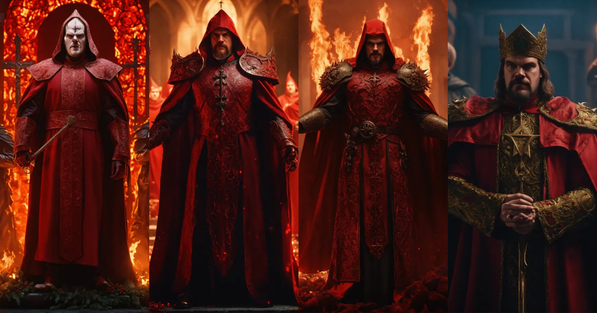 Lexica - David Harbour as Thulsa Doom catholic priest, evil Christmas ...
