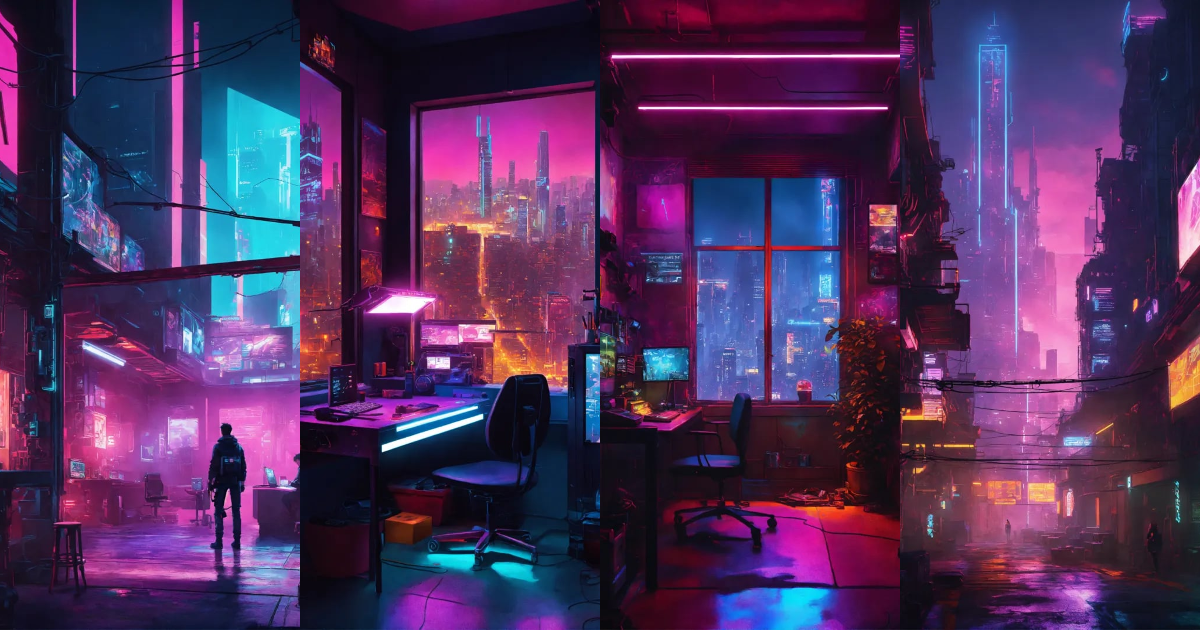 Lexica - A cyberpunk room with an AI-powered virtual assistant that has ...