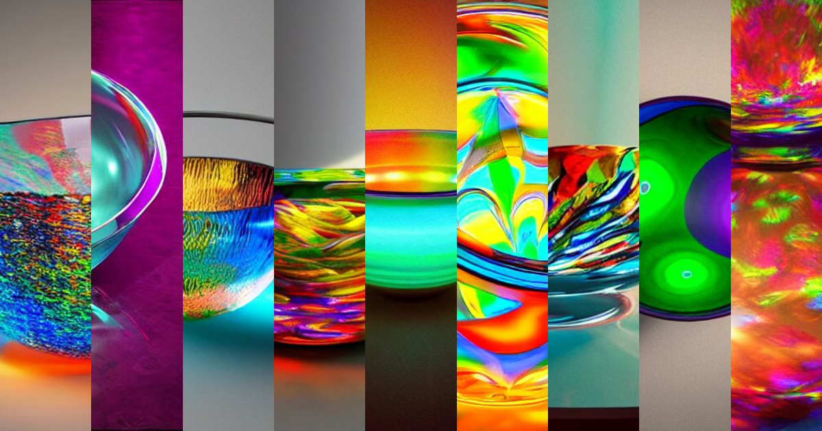 Lexica - Glass art bowl, colorful glass art, caustics, beautiful ...