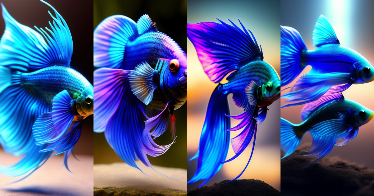 Lexica - Robotic cyber punk Betta fish made with steel and plastic ...