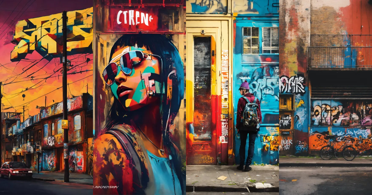 Lexica - Generate a street art album cover that blends the gritty and ...